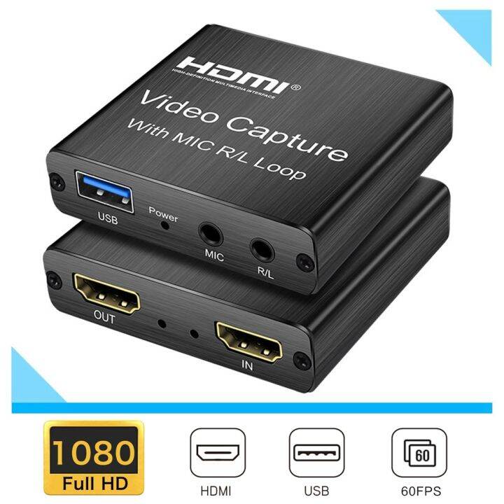 4K HDMI Video Capture Card Loop Out for Game Recording Live Streaming ...