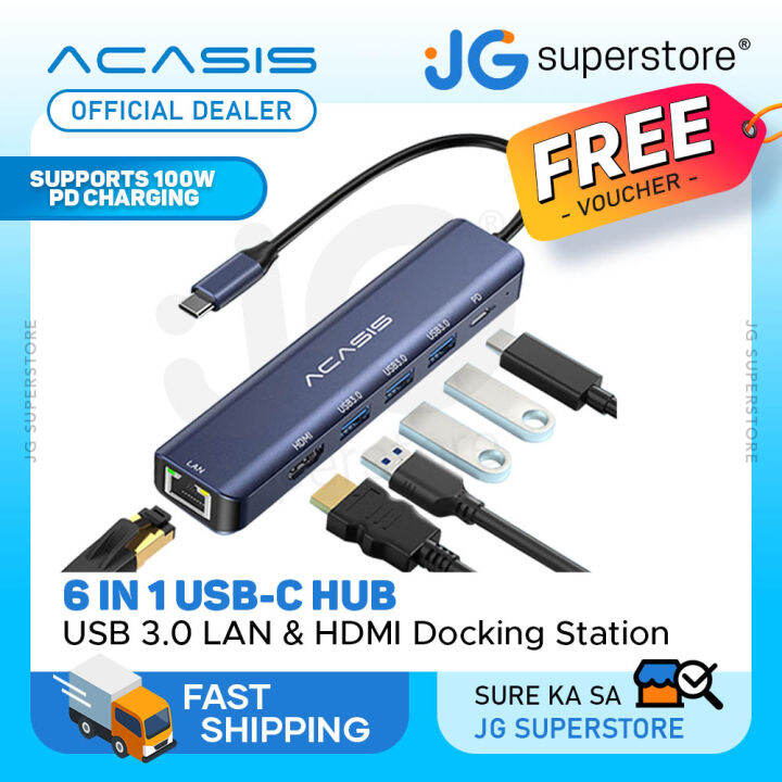 ACASIS DS-7HN6 6-in-1 USB 3.0 to Type C Hub Docking Station with ...