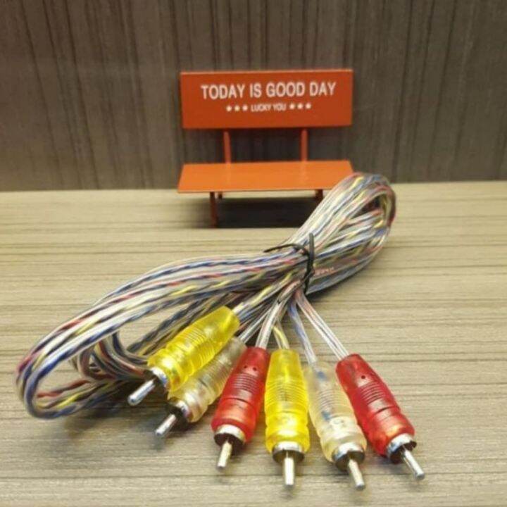 Happy Kabel audio RCA 3 Jalur 4.5m 4,5 meter / DVD ke TV / 3 keluar 3 ...