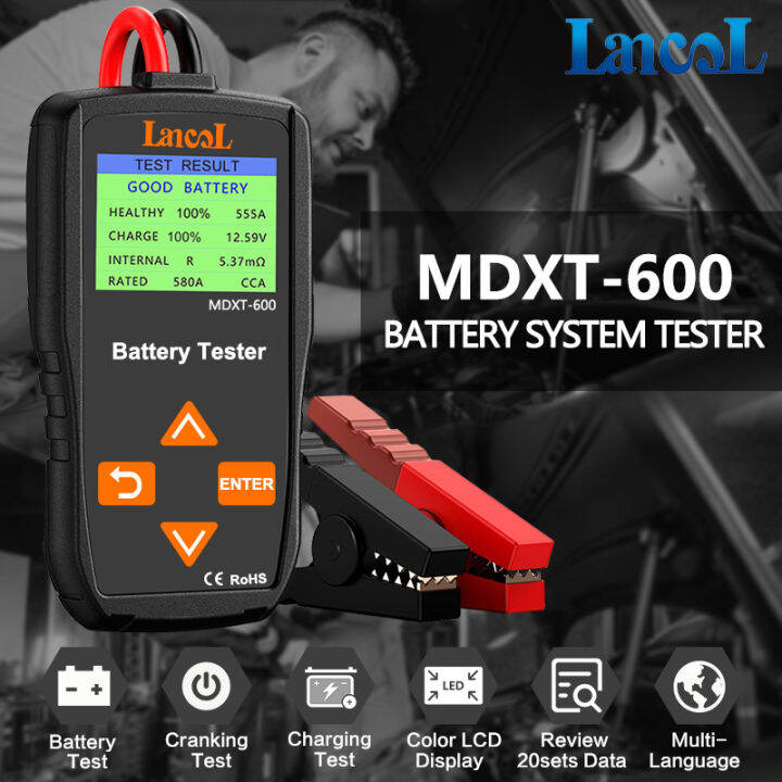 Lancol MDXT-600 Alat cek AKI Mobil Motor Battery Tester CCA Analyzer ...