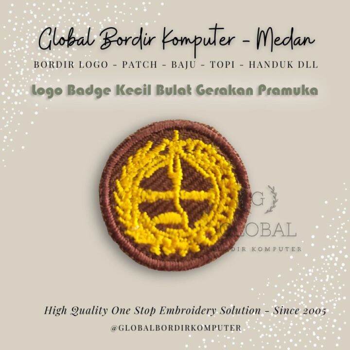 Logo Badge Kecil Coklat Gerakan Pramuka Bulat Koin Patch Bet Sekolah ...