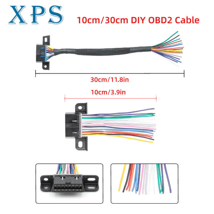 xps 10cm/30cm DIY Connecting Cable 16pin Female Connector to Open OBD ...