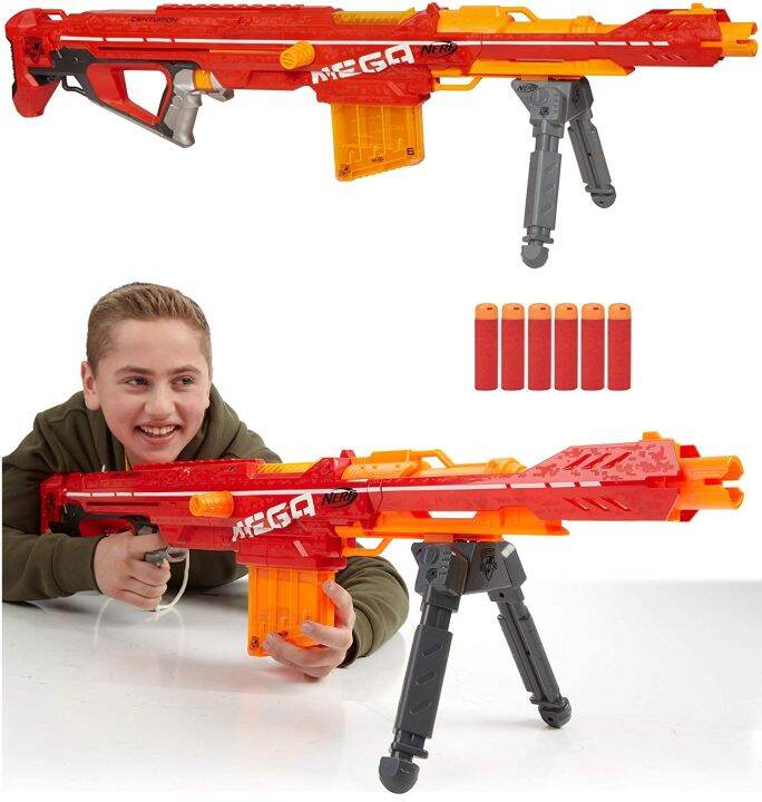 {READY STOCK} Nerf Centurion Mega Toy Blaster with Folding Bipod, 6 ...