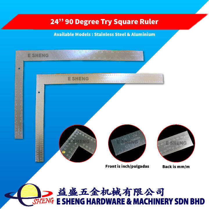16'' x 24'' 90 Degree Stainless Steel Try Square Ruler 600mm x 400mm ...