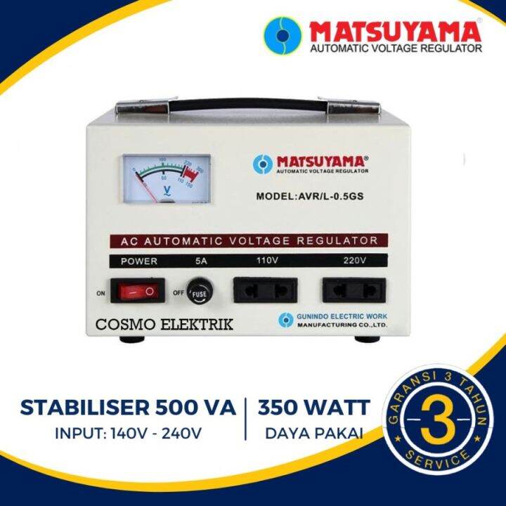 MATSUYAMA Stavolt 500w / Stabilizer 500 watt AVR/L-0,5GS | Lazada Indonesia