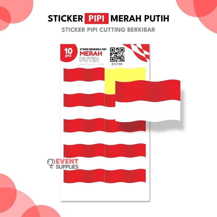 [10 Pcs] Sticker Pipi Bendera Merah Putih / Sticker HUT RI Kemerdekaan ...