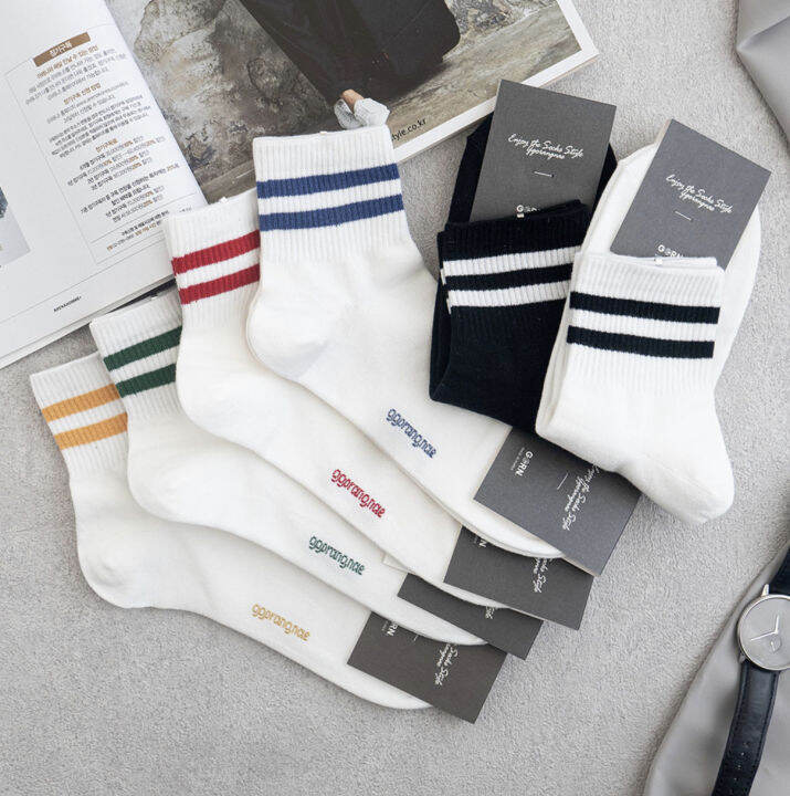 Korean Socks - 2 Line Varsity Socks - Iconic Socks | Lazada PH