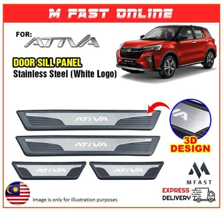 Perodua ATIVA Car Door Side Step Sill Plate Chrome Titanium | Lazada