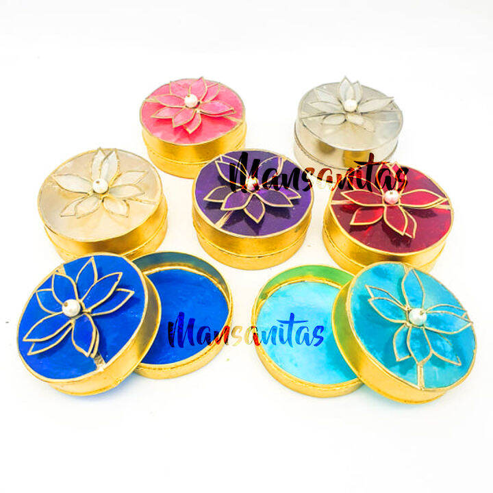 Mansanitas Mansanas Capiz Trinket Box Round Shaped/ Jewelry Box ...