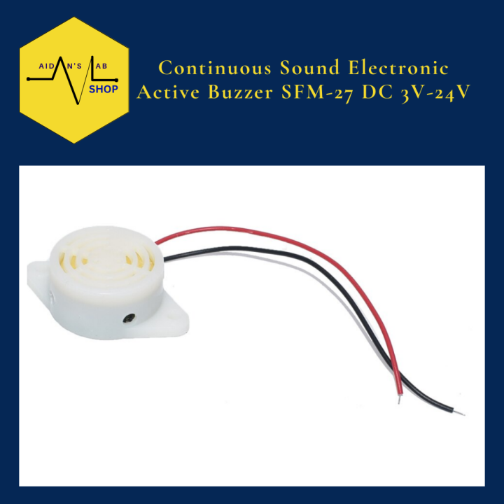 Continuous Sound Electronic Active Buzzer SFM-27 DC 3V-24V | Aidans Lab ...
