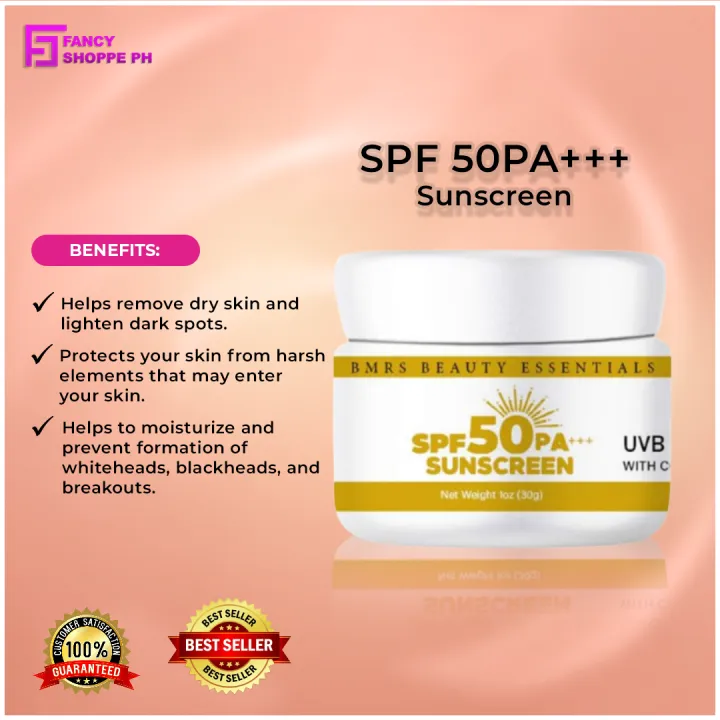 Original BMRS Sunscreen SPF 50+++ 30g (UVB and UVA Protection with Collagen and Glutathione ...