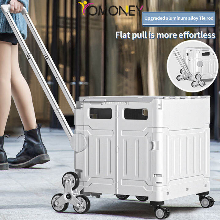Pull Trolley Supermarket Shopping Trolley Portable Folding Trolley With ...