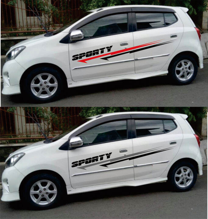 Cutting Stiker Mobil Agya Variasi Aksesoris Body samping Ayla Keren ...