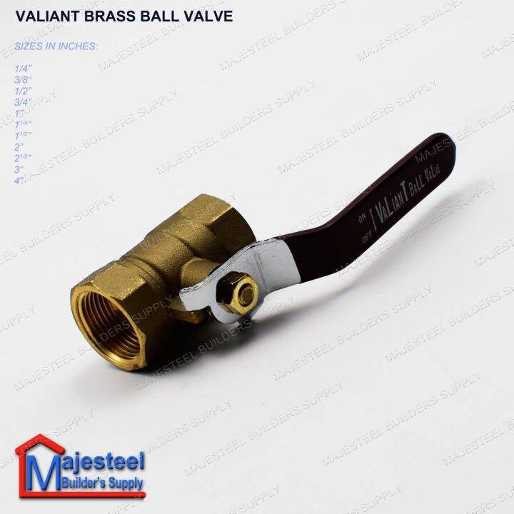 VALIANT Heavy Duty Lever Handle Brass Ball Valve ½'' - 3⁄4'' - 1 ...