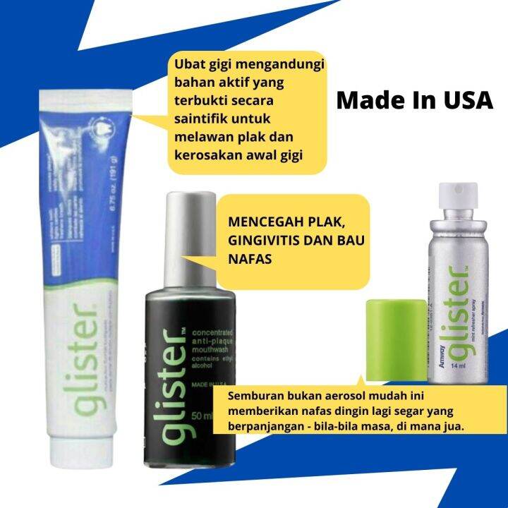 GLISTER Multi-Action Fluoride Toothpaste (200g) / GLISTER MouthWash ...