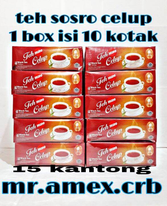 ( 1 PACK ISI 10 BOX ) SOSRO TEH CELUP 15 KANTONG | Lazada Indonesia