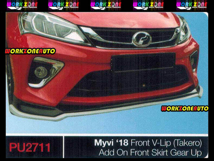 PU2711 Perodua Myvi 2018 PU Front V-Lip (Takero) Add On Front Skirt ...