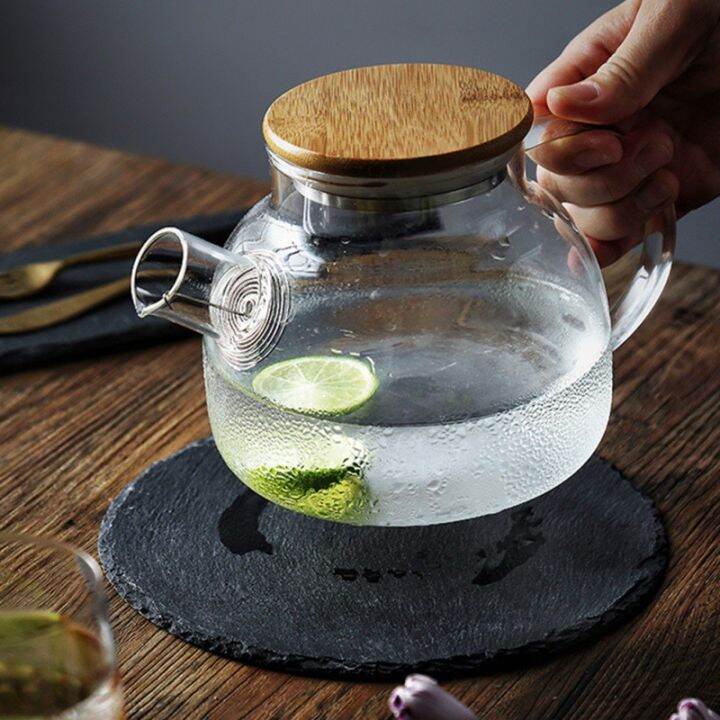 Black Rock Plate Slab Round Natural Slate Dinner Plates Pasta Sushi ...