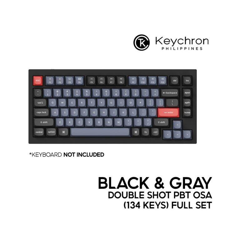 Keychron Double Shot PBT OSA Full (134 Keys) Set Keycap Set, Black and ...