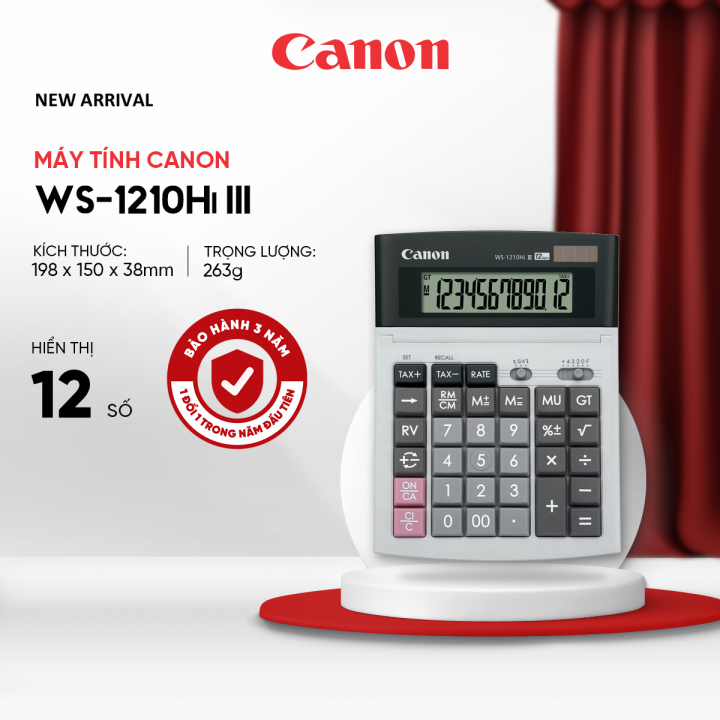 Máy Tính Canon WS-1210HI III | Bàn Phím Nảy Vượt Trội Mô Phỏng Bàn Phím ...