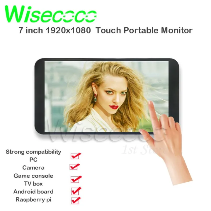 Wisecoco 7 Inch 1920X1080 IPS Touch Monitor Portable Monitor Gaming ...