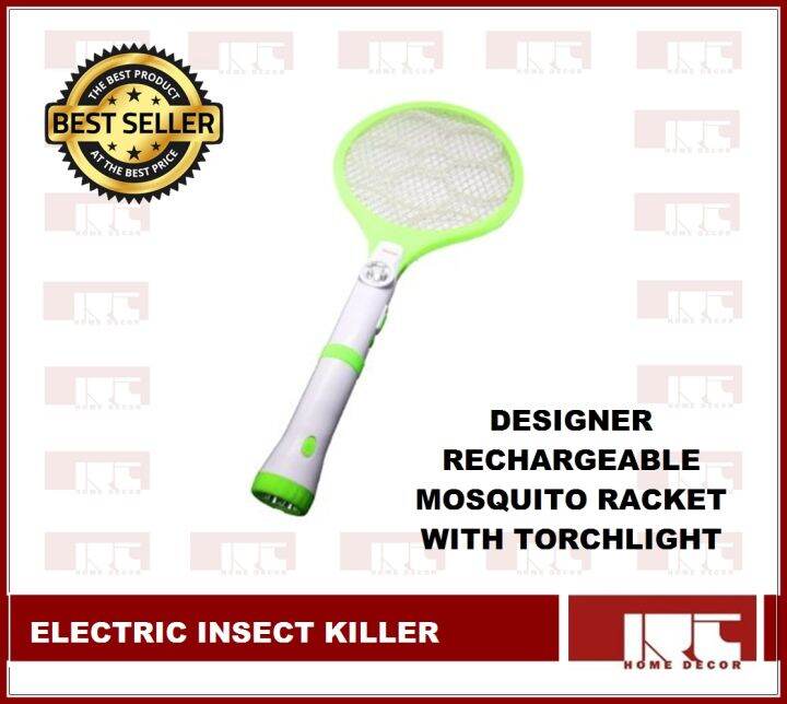 DESIGNER RECHARGEABLE MOSQUITO RACKET WITH TORCHLIGHT | Lazada