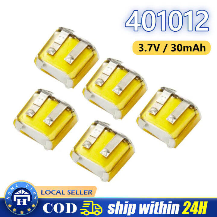 【Local Delivery】3.7V 30mAh 401012 Lithium Polymer Rechargeable Battery ...