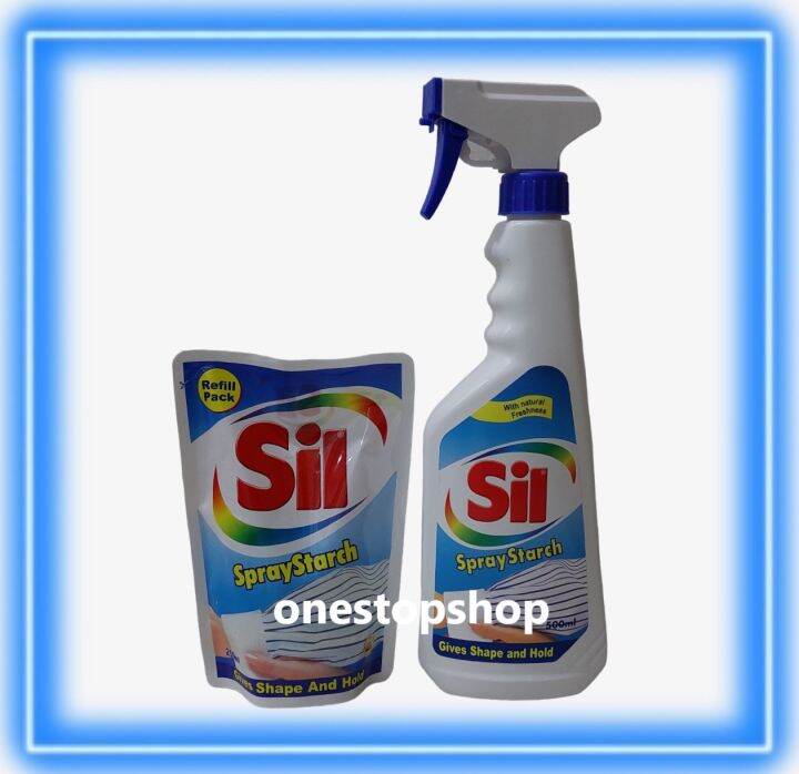Sil Ironing Aid Spray Starch with Sprayer 500mL and 250mL Refill ...