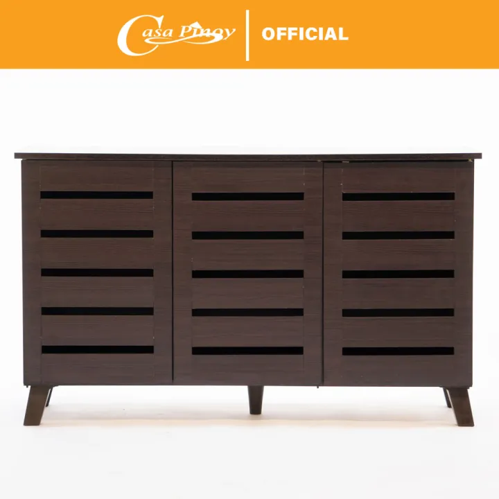 Casa Pinoy Shoe Cabinet Wood Shoe Rack With 3 Doors & 3 Layer Racks ...