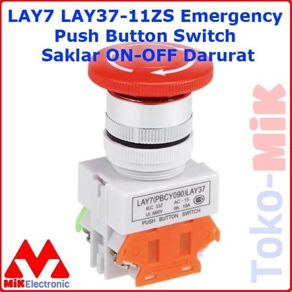 LAY7 LAY37-11ZS Emergency Push Button Switch Saklar ON-OFF Darurat ...