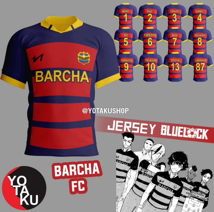 Jersey Anime Cosplay Blue Lock FC BARCHA Seri 1 Bachira Picasso Otoya ...