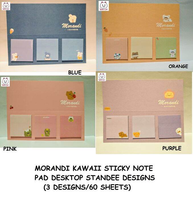 MORANDI KAWAII STICKY NOTE PAD DESK TOP STANDEE DESIGN (3 DESIGNS / 60 ...