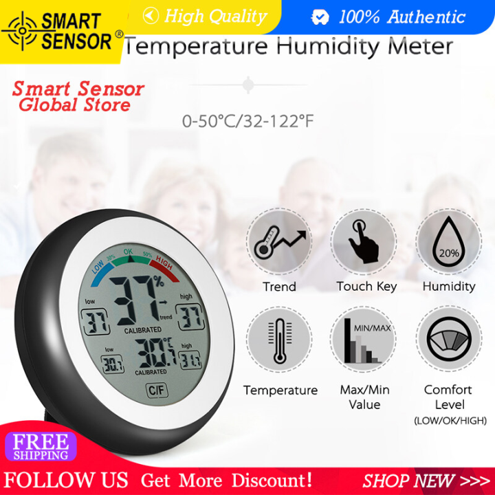 Smart Sensor °C/°F Digital Ther-mometer Hygrometer Temperature Humidity ...