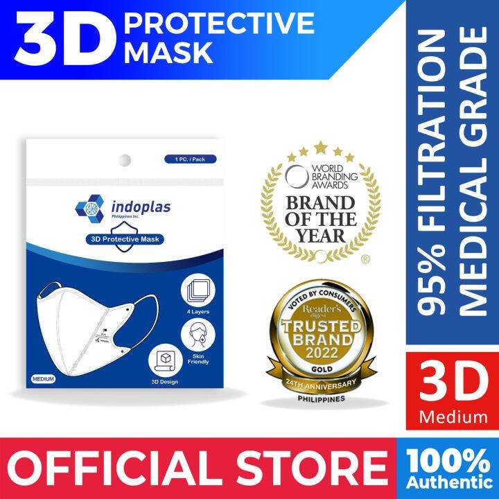 Indoplas KF94 3D Medium (Adult) Face Mask FDA Registered - 1 Pack | Lazada PH