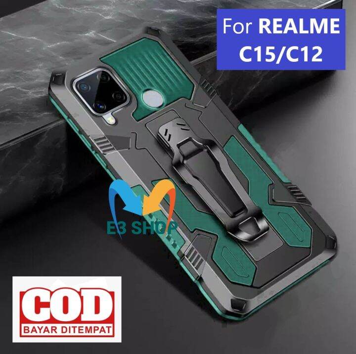 CASE HP REALME C15/C12 CASING STANDING BACK KLIP HARD CASE HP ROBOT NEW ...