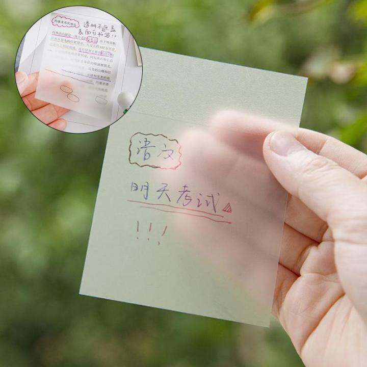50 Sheets/Set Transparent Sticky Note Memo Pad Daily To Do List Memo ...