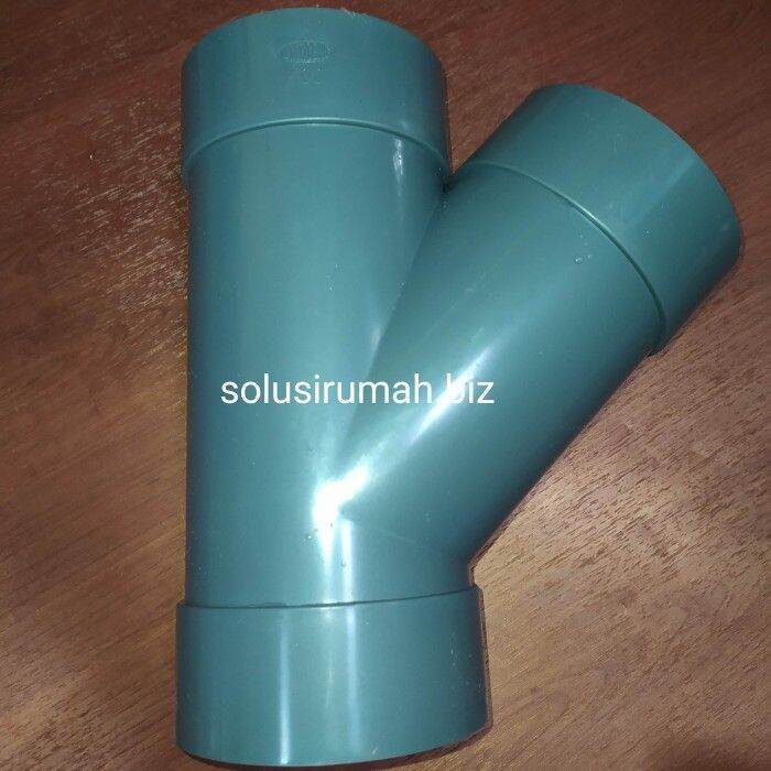 Y branch 4x4 D 45 derajat 4 x 4” 4 inch cabang 3 ukuran pvc tee y ...