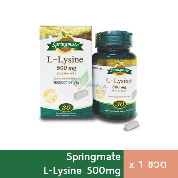Springmate L Lysine 30 เม็ด กรดอะมิโนจำเป็น | Lazada.co.th