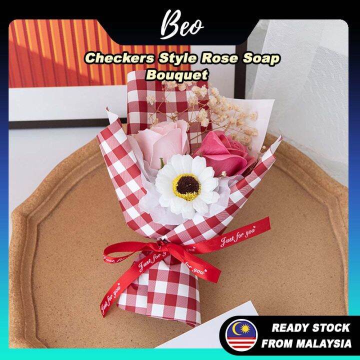 Checkers Style Rose Soap Flower Bouquet Gift Valentine, Anniversary ...