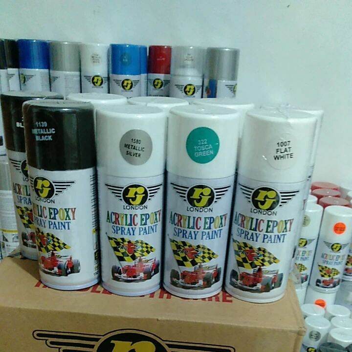 cat semprot rj london 150cc,hitam kilap,putih,silver,cream,metalic ...