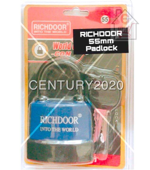 RICHDOOR Padlock Laminated Anti Theft Pad Lock Waterproof Lock 55mm ...