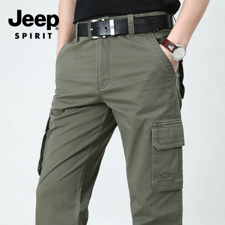 JEEP SPIRIT Men's Pants Loose Straight Cargo Pants Men's Outdoor Quick ...