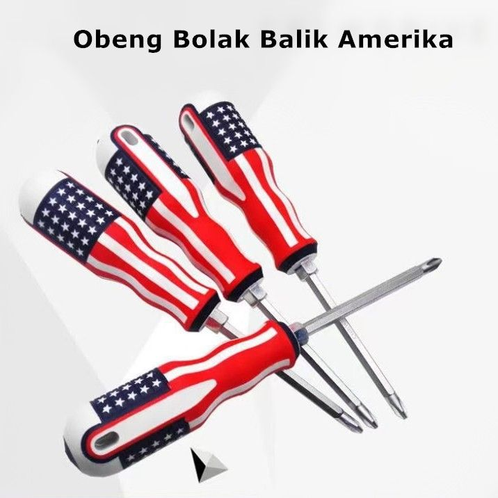Obeng Bendera USA Bolak Balik Biasa MURAH + - obeng america | Lazada ...