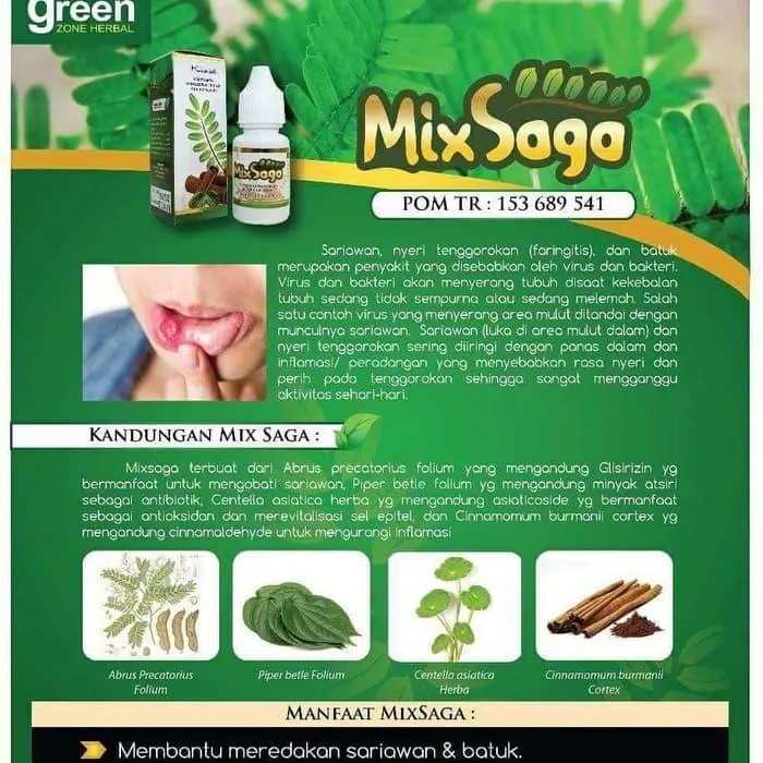 MIX SAGA ( Original ) Membantu meredakan batuk dan sariawan, Meredakan ...