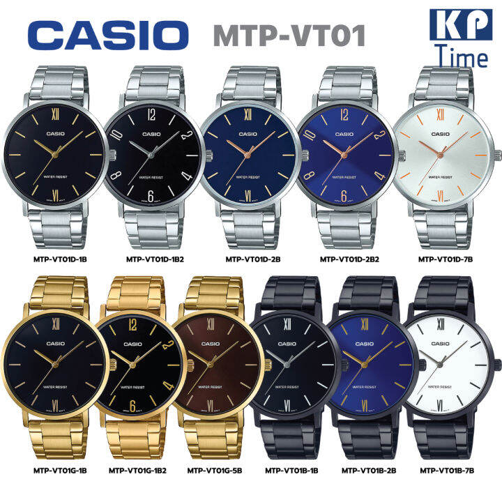 Casio นาฬิกาข้อมือผู้ชาย สายสแตนเลส รุ่น MTP-VT01 ของแท้ประกันศูนย์ CMG ...