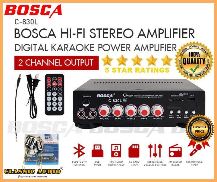 BOSCA Hi-Fi Stereo Amplifier Digital Player Amplifier 2 channel output ...