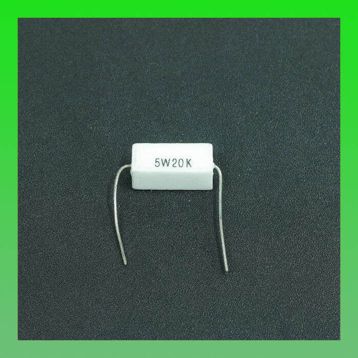 RESISTOR Kapur 5W 20K / 5 WATT 20 K Putih / TAIWAN 1 SET ISI 20 PCS ...