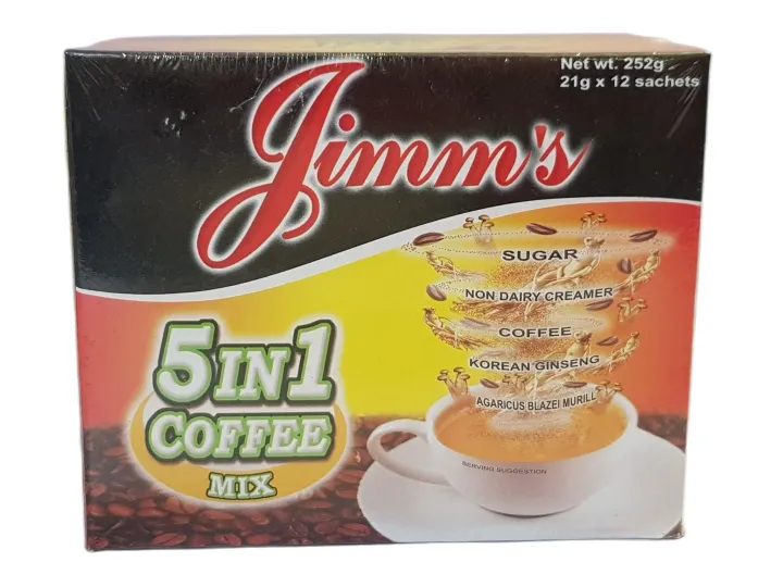 Jimms 5 in 1 Coffee Mix - (pack of 1 box x 252 grams) - 12 sachets x 21 ...