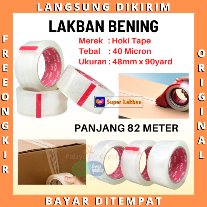 Lakban Bening Besar Six Tape 48mm x 80 Meter Isolasi Lakban Packing ...