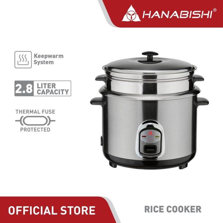 Hanabishi Rice Cooker HHRC28PSS Pure Stainless Steel series 2.8L 15 ...